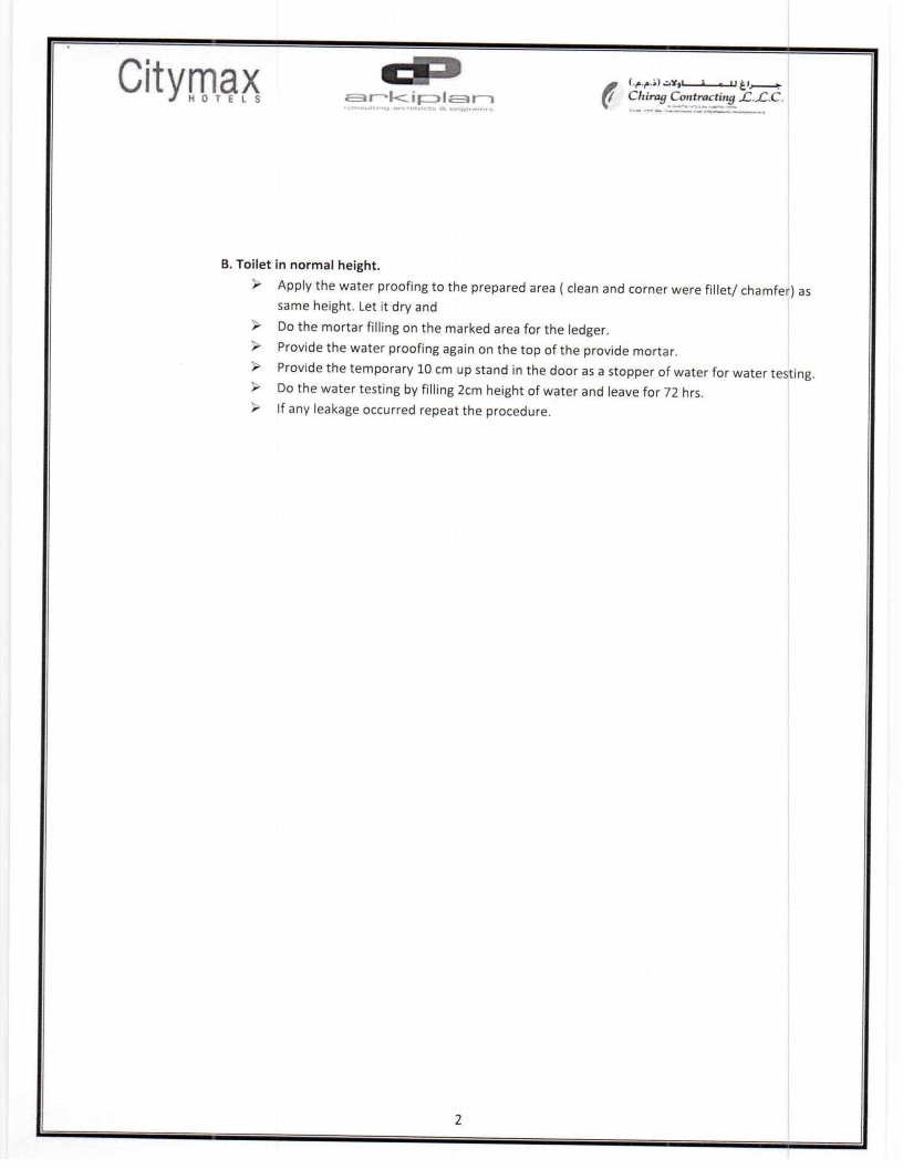 Method of Statement of Wet Area Waterproofing works - The Engineers Blog