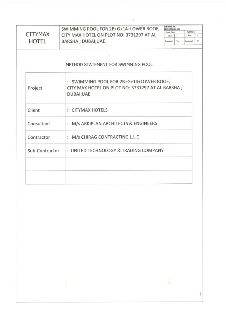 Method of Statement of Swimming Pool Works - The Engineer's Blog