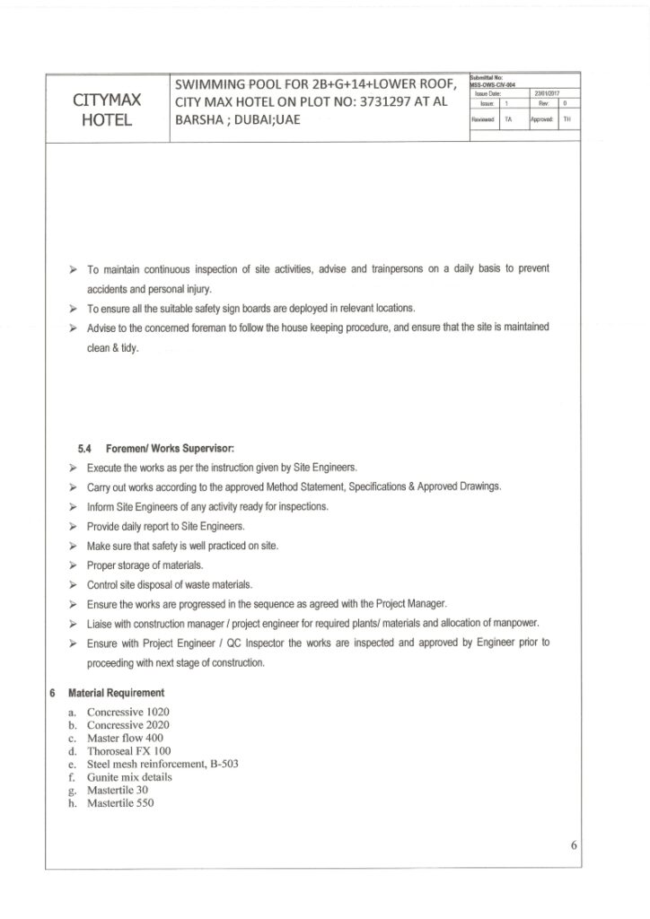 Method of Statement of Swimming Pool Works - The Engineer's Blog