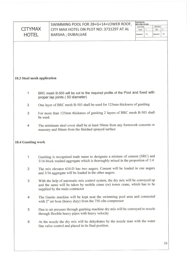 Method of Statement of Swimming Pool Works - The Engineer's Blog